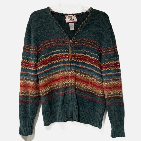 Tiara | Sweaters | Vintage 9s Tiara International Zip Up Sweater ...